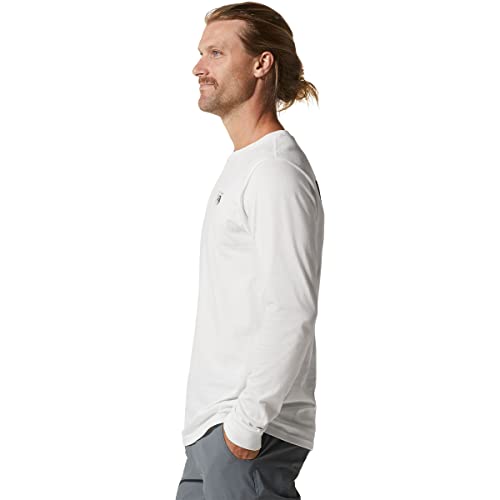 Mountain Hardwear Men's MHW Logo in a Box Long Sleeve, Fogbank, Medium