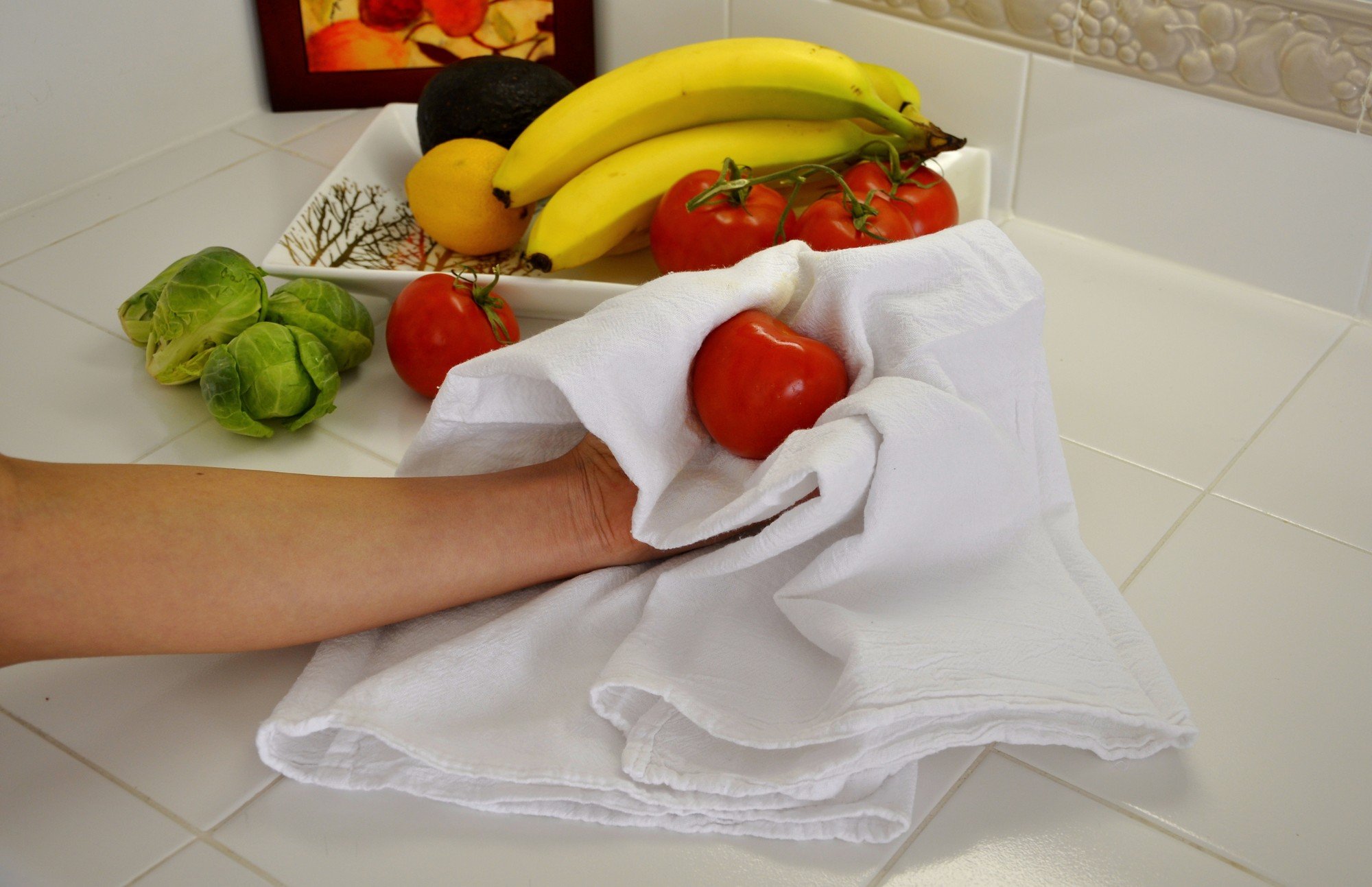 Nouvelle Legende Cotton Flour Sack Towel, 28 by 29 Inches, White, Pack of 4