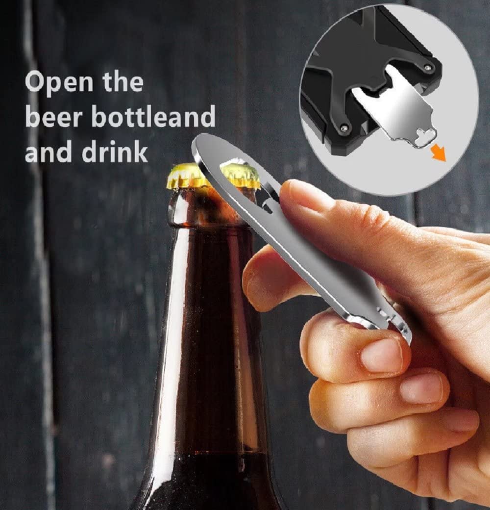 MYXL Original 2 in 1 Small Beer Can Opener Smooth Edge ,Universal Soda Can Opener Manual, Remover That Cuts Open the Top,Compact Portable Kitchen Bar Tool,Manual Beverage Cans. (black)