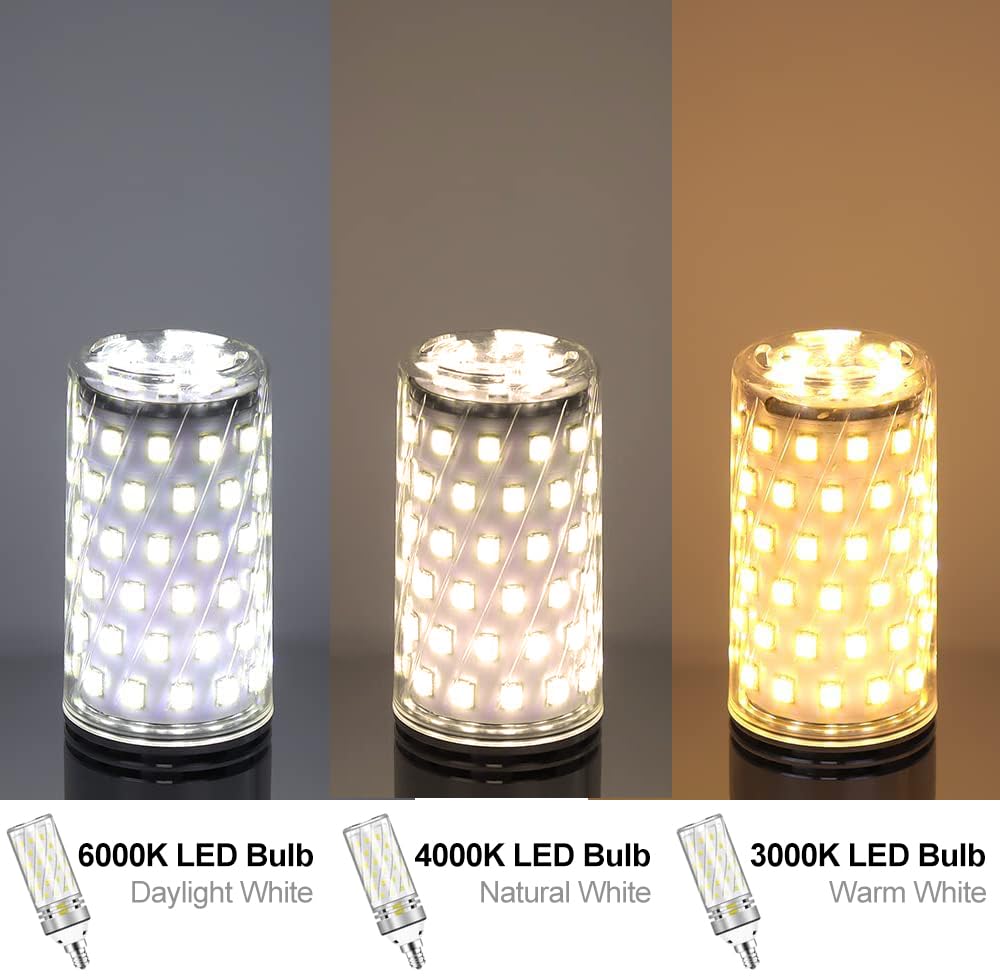 inShareplus E12 LED Bulbs, 16W Candelabra Light Bulbs, Daylight 6000K, 120W Equivalent 1500LM, CRI80+, E12 Base LED Chandelier Bulbs, Non-Dimmable LED Lamp, 6Pack