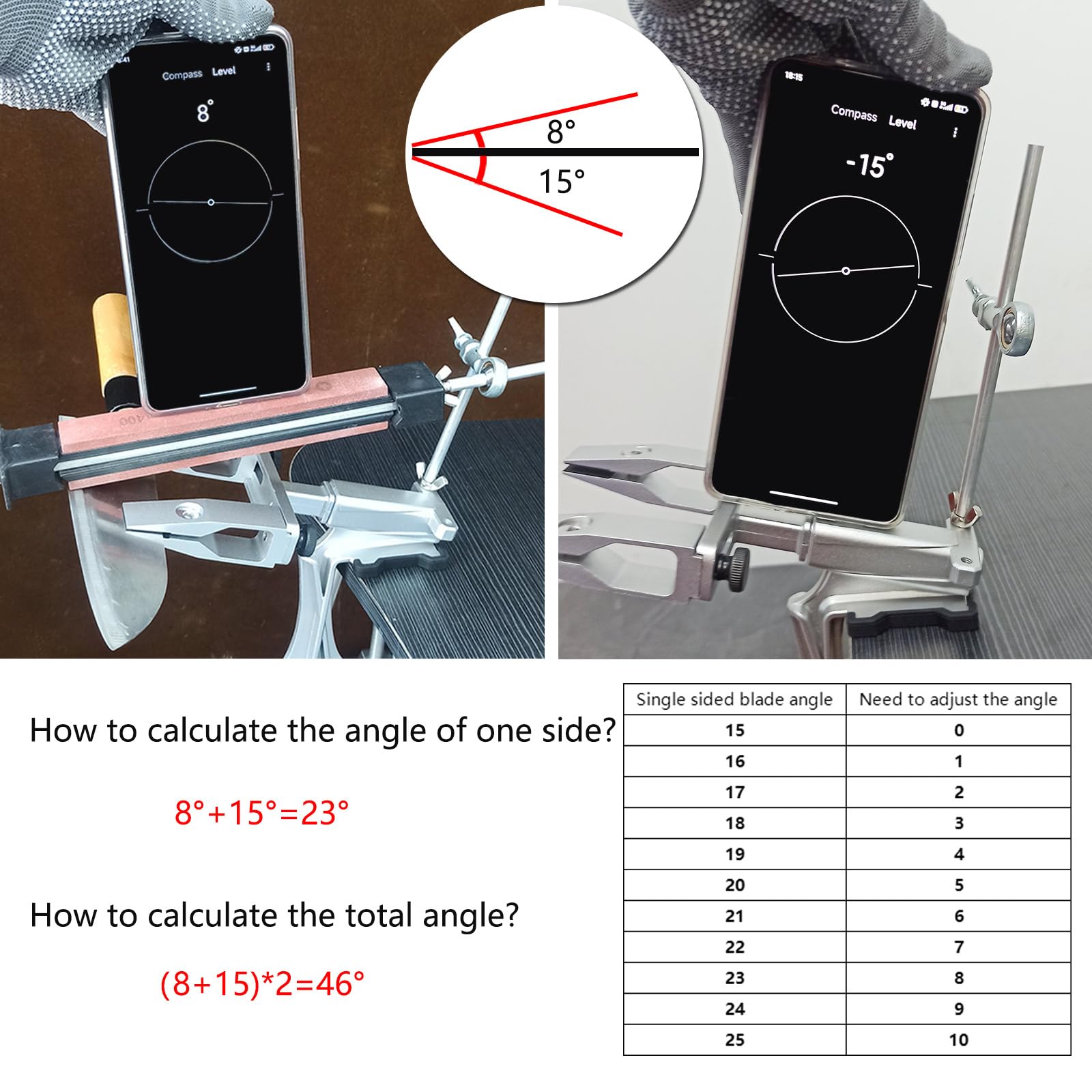 Knife Sharpener Professional Stainless Steel Kitchen Chef Knife Sharpener,Home Knife Sharpening Kit, Abrasive Holding System Tools (D SET)