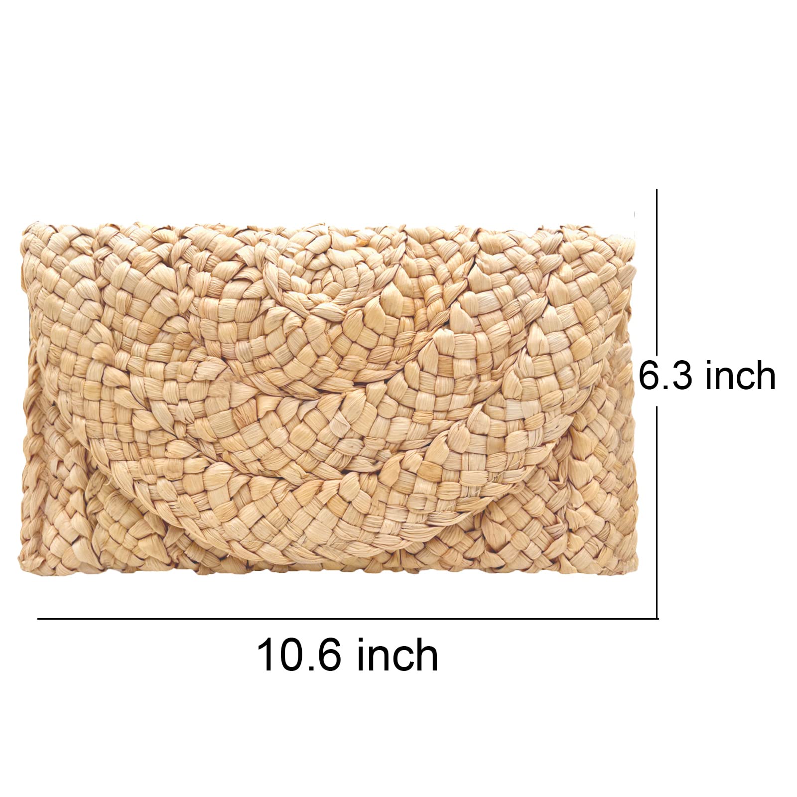 Lytosmoo Straw Clutch Purses for Women Woven Straw Beach Handbag Envelope Clutch Rattan Clutch for Summer