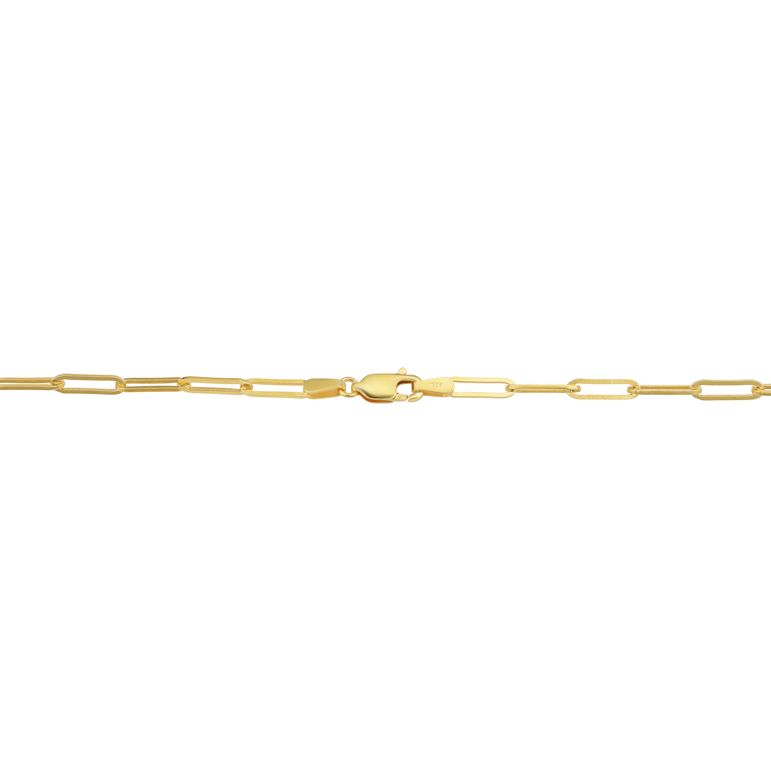 KoolJewelry Yellow Gold Over Sterling Silver Paperclip Chain Necklace for Men and Women (2.9 mm, 36 inch)