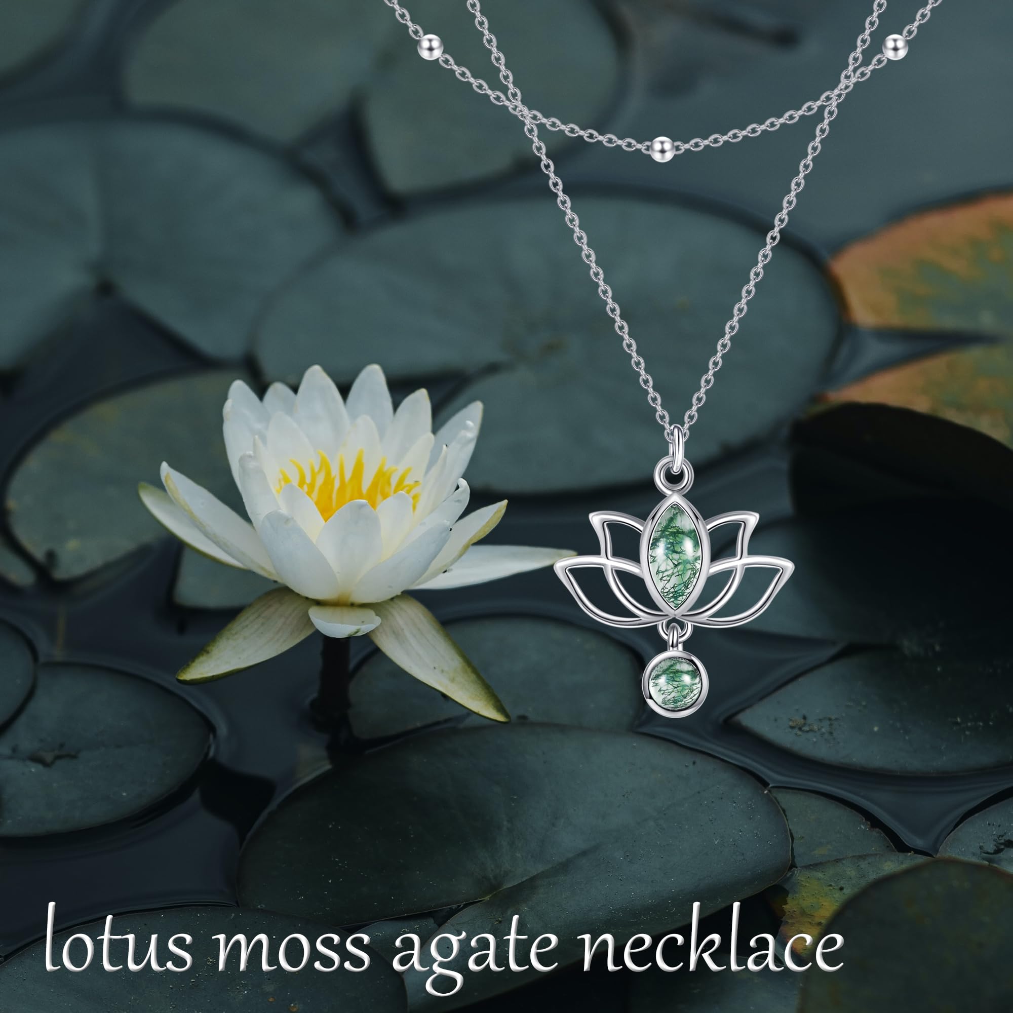 MONGAS Tree of Life Layered Necklace Sterling Silver Created Opal Layering Necklaces Christmas Jewelry for Women