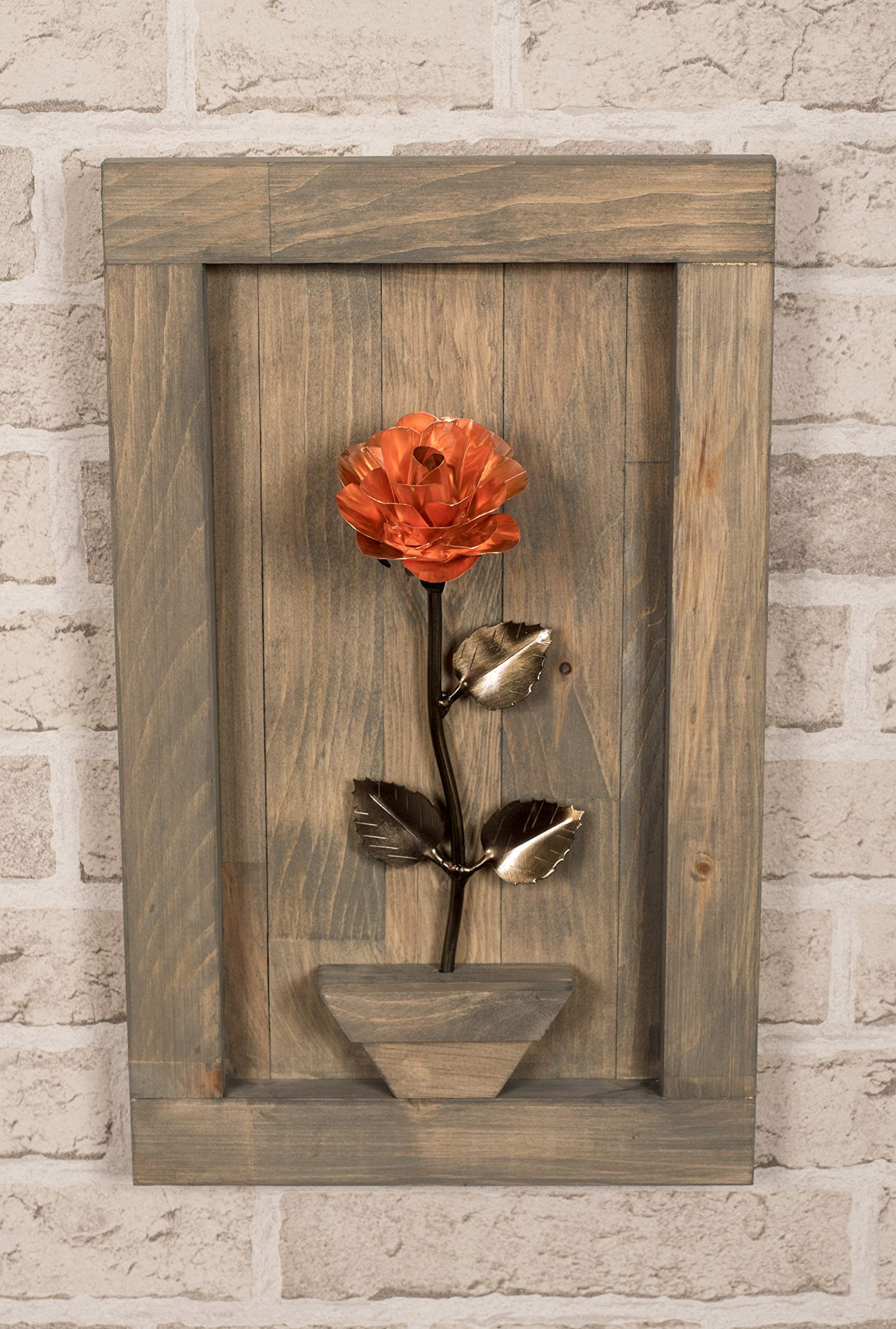 Personalized Gift - Framed Copper Rose for 7th Wedding Anniversary