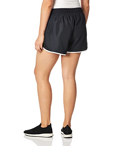 JUST MY SIZE Womens Active Woven Run Athletic-shorts, Black, 3X US