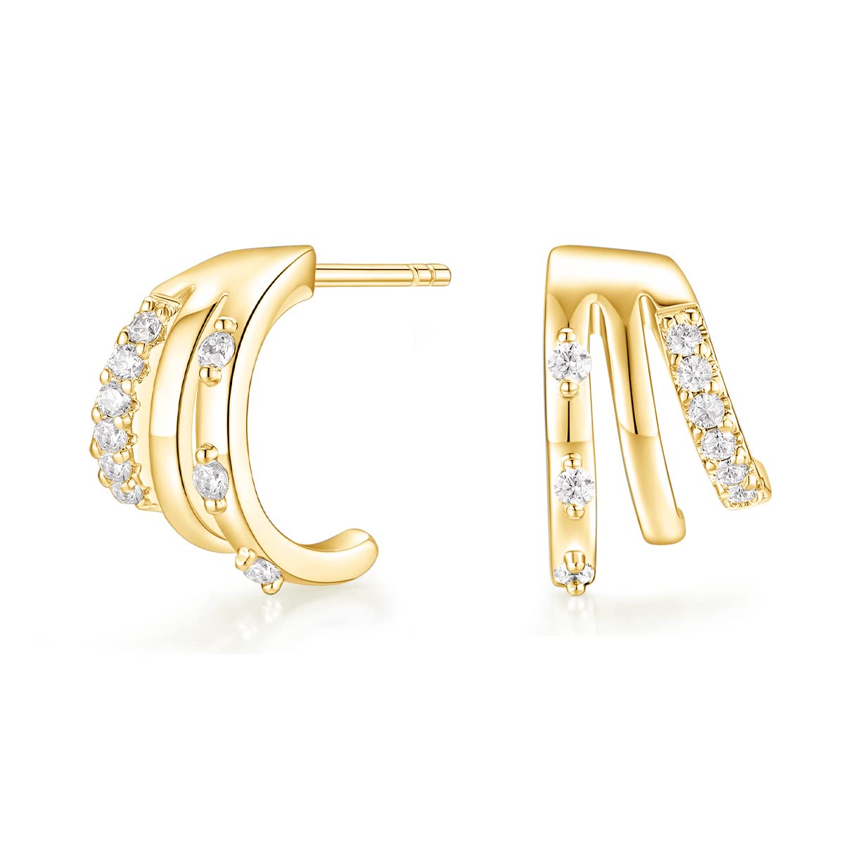 Mameloly 925 Sterling Silver Post Stud Earrings for Women Dainty Hexagram Starburst Cubic Zirconia CZ Stud Earrings Hypoallergenic