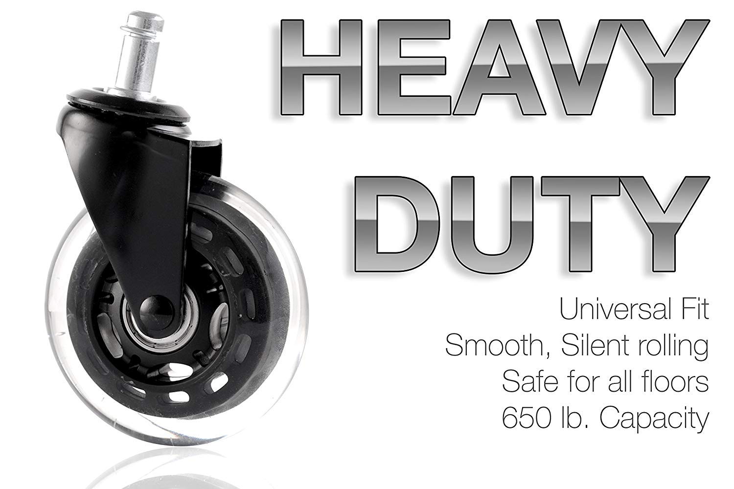 Luv America Replacement Office Computer Desk Chair Wheels or Casters for Hard Floors or Carpet | Highest Load Capacity | Comfortable Gliding | Extends Home or Office Chair Life.