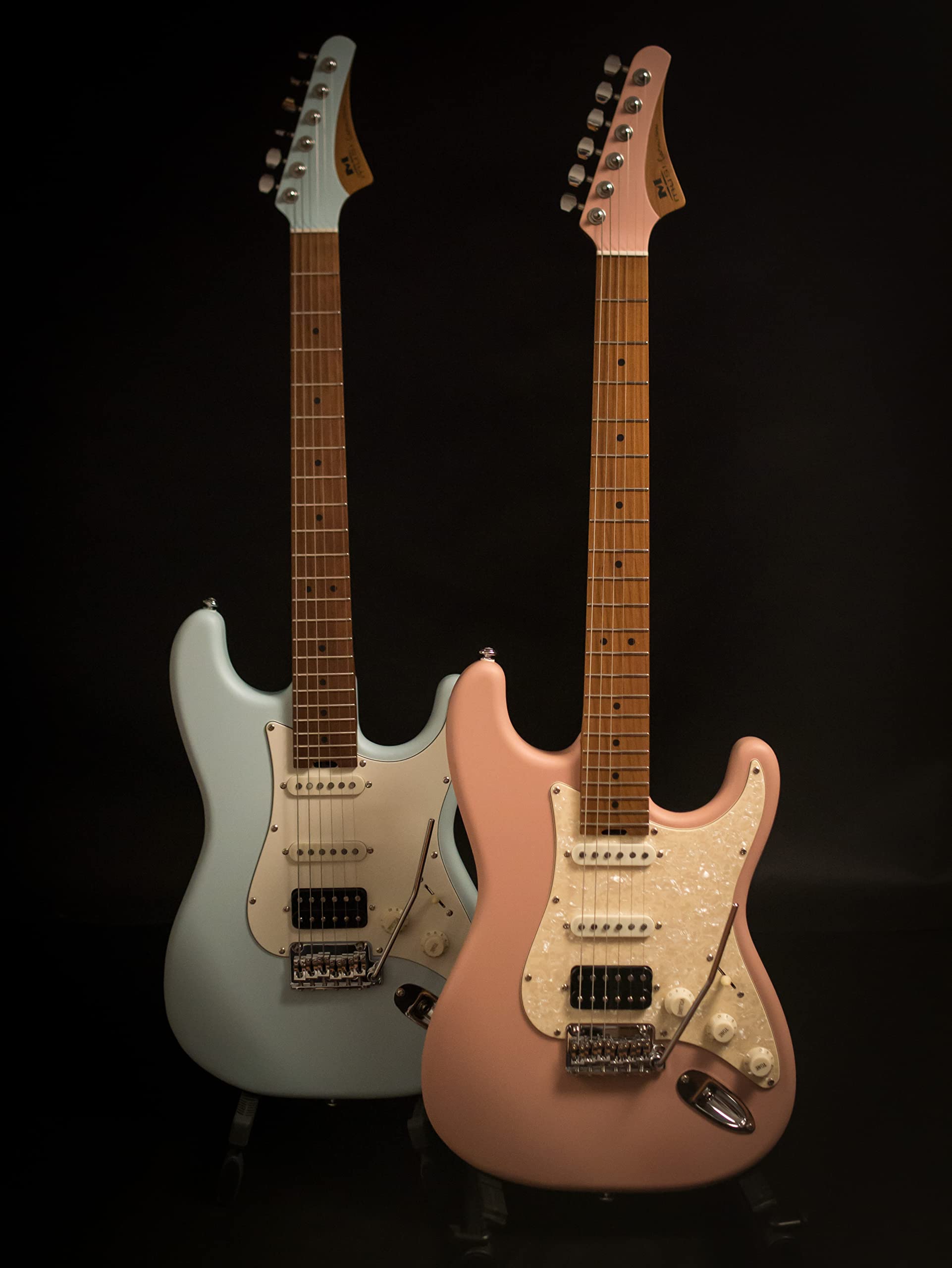 M MUSI Capricorn Electric Guitar with 6 String Maple Fingerboard Solid Body Electric Guitar for Pro Players, 22 Frets, Stainless Steel Frets, Single Single and Double Pickups