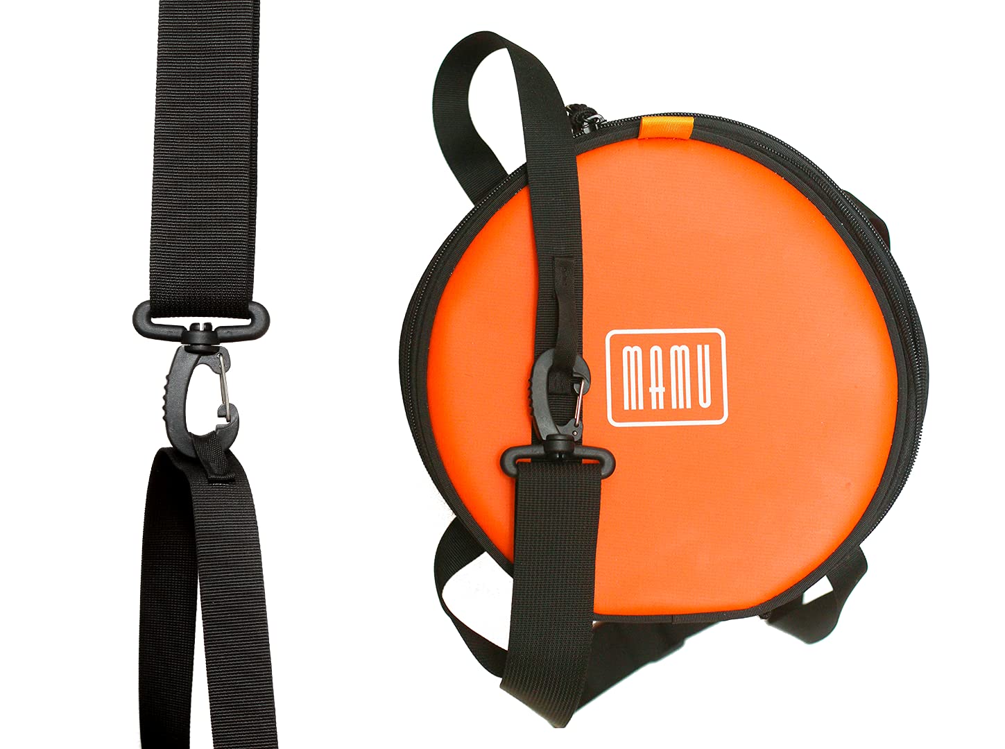 MAMU Collapsible Bucket with Zipper Lid - Waterproof Compact Portable Water Container Foldable Wash Basin with Handle, Lid and Shoulder Strap