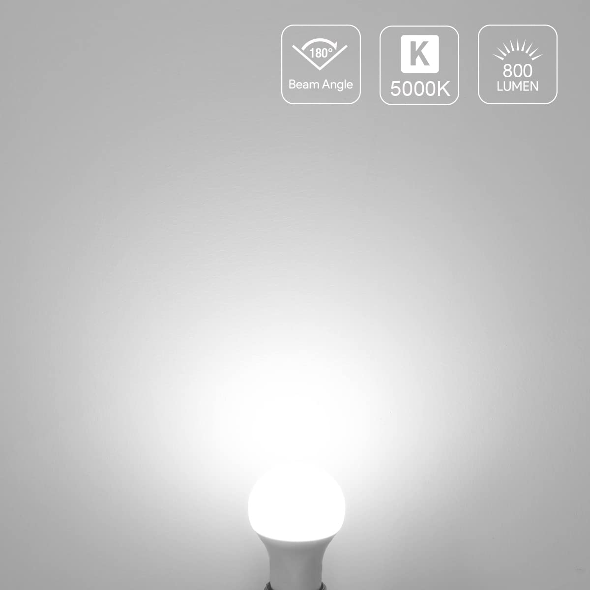 LE LED Light Bulbs 60 Watt Equivalent, 8.5W Daylight White 5000K Non-Dimmable, A19 E26 Standard Medium Base, 11000 Hour Lifetime, Pack of 6