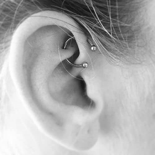 PAIR 16G 5/16" DOUBLE CZ GEM GOLD HORSESHOES RING NOSE SEPTUM TRAGUS HELIX HOOPS Style 88888-1382