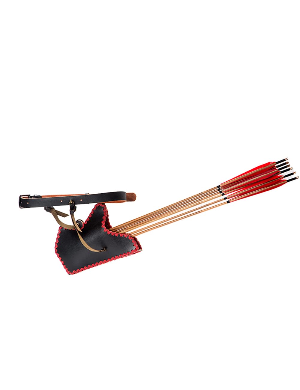 longbowmaker Archery Manchu Quiver Mounted Archery Side Quiver Black Cow Leather Archery Arrows Quiver Field Quiver