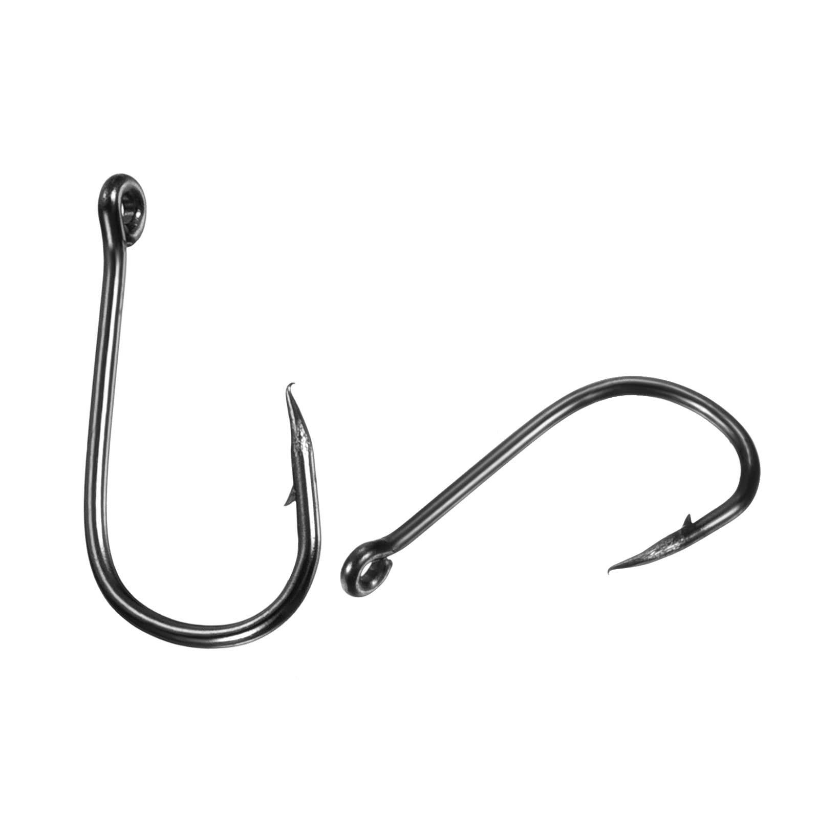 PATIKIL 12# Catfish Hooks, 200 Pack 0.49" Claw Fish Hook Fishing Hook High Carbon Steel J Shaped with Barbs for Freshwater Saltwater, Black