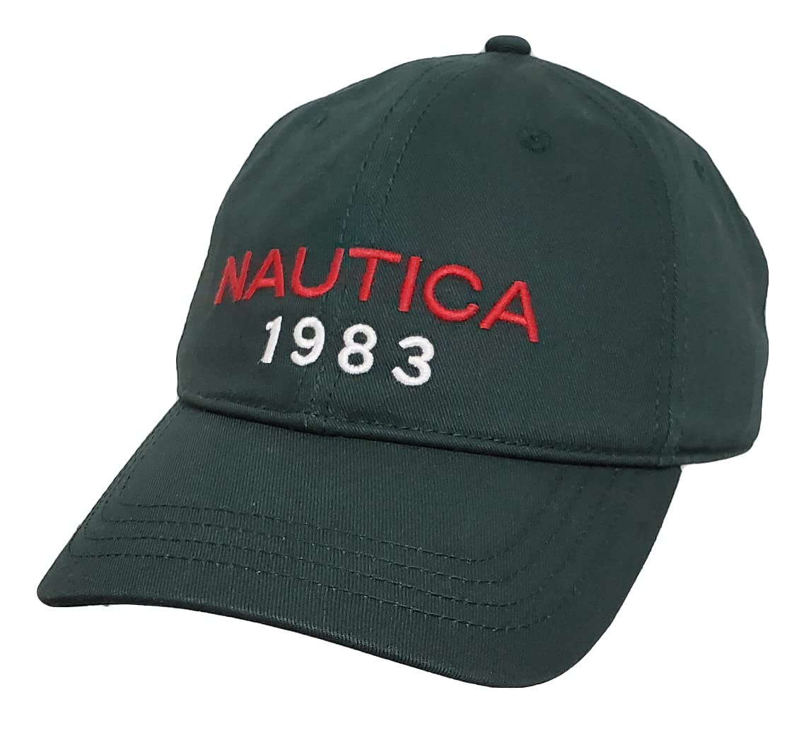 Nautica Men Adjustable Logo Hat Cap (US, Alpha, One Size, Kelp Seas)