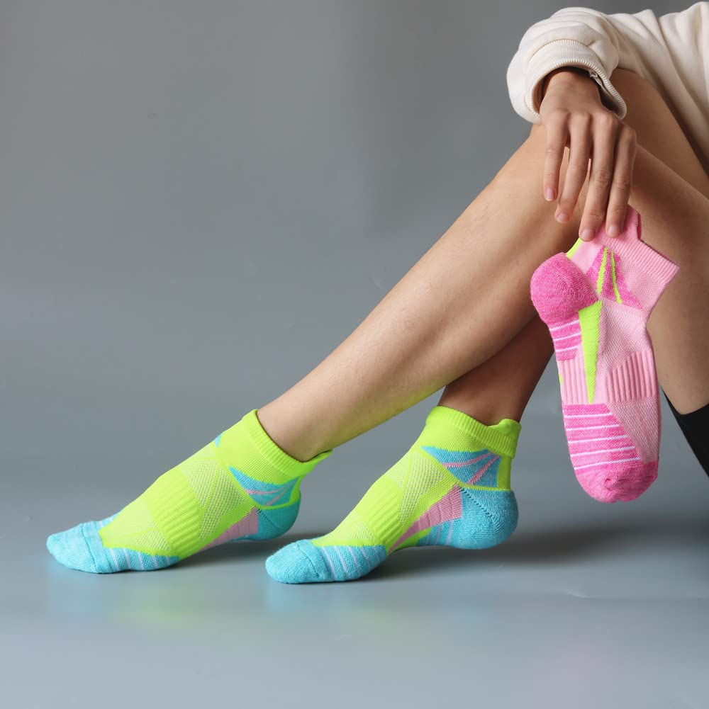 PAIXUN Mens Compression Socks For Men Women Cotton Athletic Running Workout Size 6-13 No Show Low Cut Crew Socks