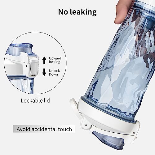 LHHW Electric Protein Shaker Bottle, 24 Oz Rechargeable BPA Free Blender Cup for Protein Mixes, Portable Shaker Bottles for Gym Home Office (Ice Blue)