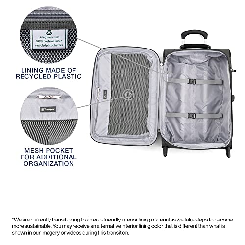 Travelpro Maxlite 5 Softside Expandable Upright 2 Wheel Luggage, Lightweight Suitcase, Men and Women, Shadow Grey, Carry-On 22-Inch
