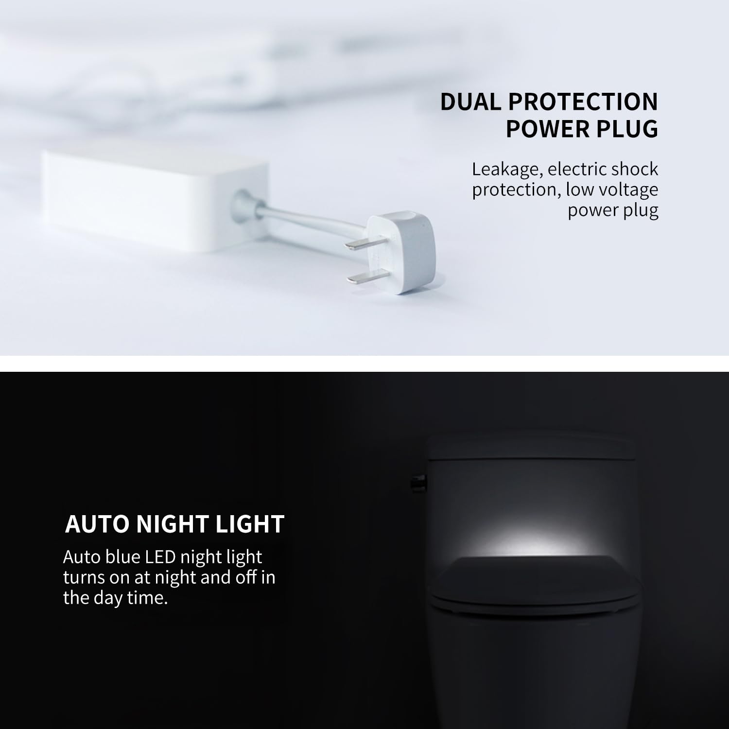 LEIVI Heated Toilet Seat with Built-in Side Control, Lid and Seat Soft Close, Auto Night Light, Easy Installation, Elongated