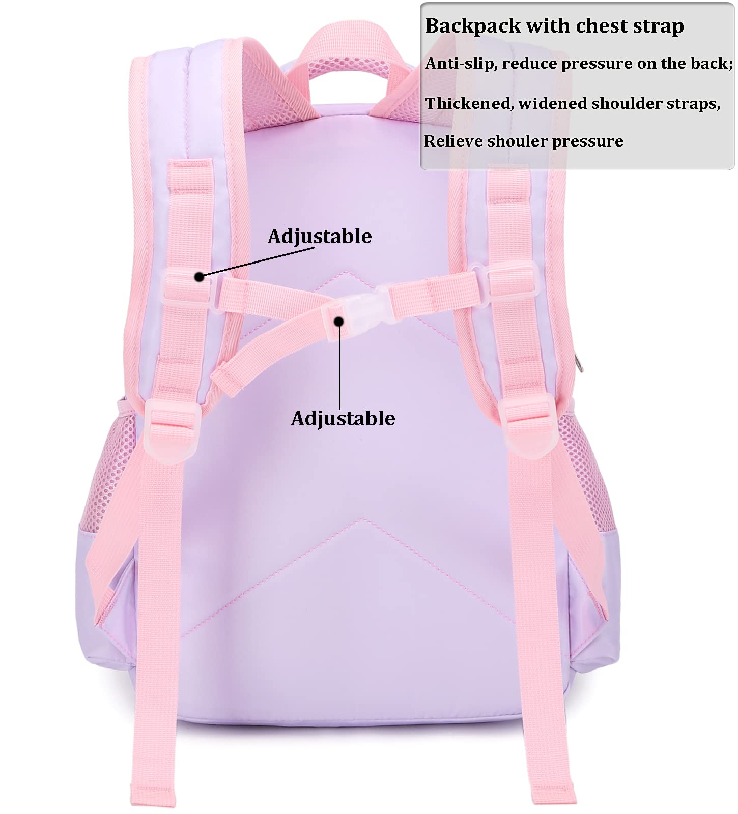 JIANYA Girls Backpack for School Kids Bookbag Kindergarten Elementary Backpack Lunch Box Set, Light Blue