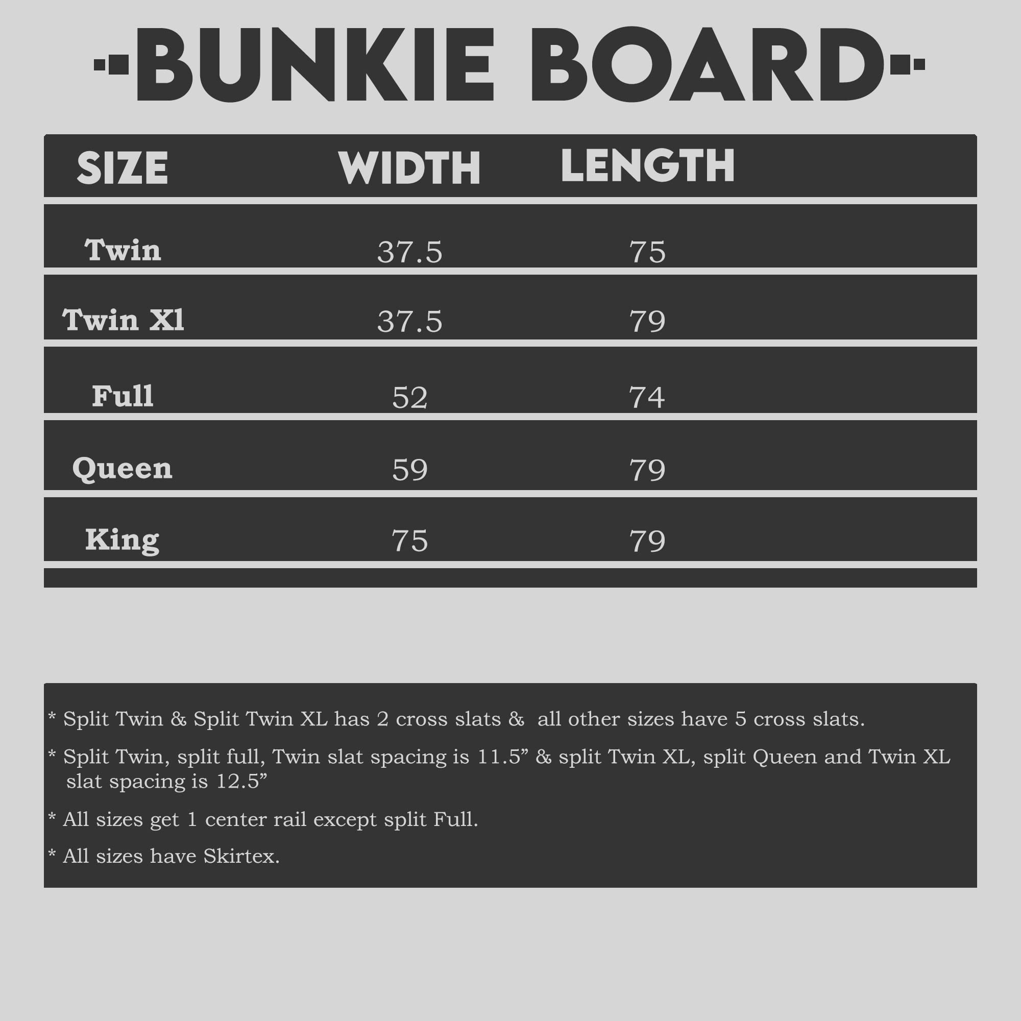 Treaton,1.5-Inch Split Fully Assembled Bunkie Board for Mattress/Bed Support, Twin, Grey