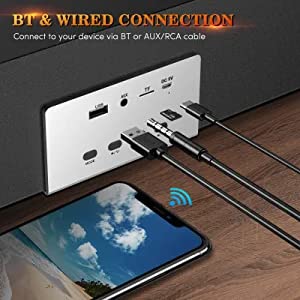 Roleader Bluetooth Computer Speakers Wireless Soundbar - PC Player Speaker with Built-in 4500mAh Battery Audio Stereo Sound Bar for Laptops Monitor TV Desktop Smartphone