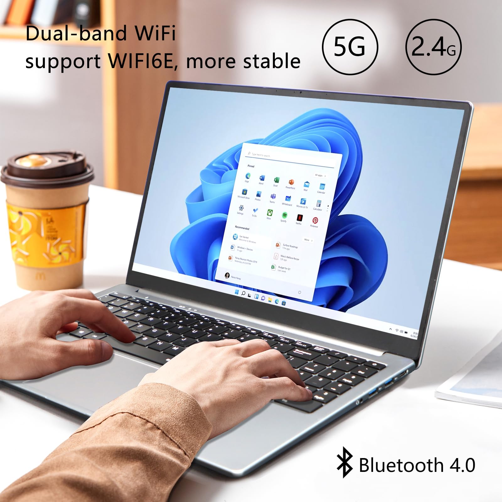 KUU Laptop Computer, 16GB RAM 512GB SSD Gaming Laptop, i7-1185G7, 15.6 Inch Laptop, Windows 11 Pro, WiFi 6E, Type-C, RJ45 and Backlit Keyboard, Fingerprint Unlock