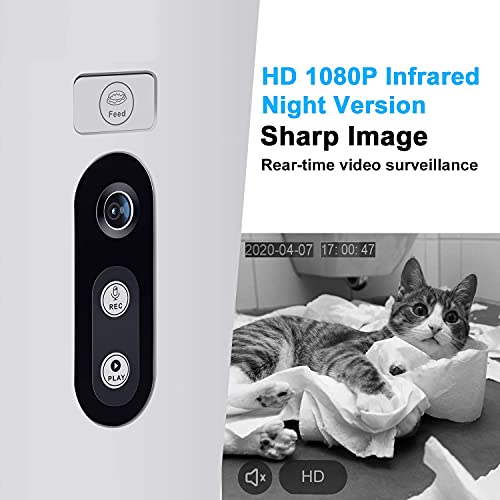LeeKooLuu Automatic Dog Feeder 2.4G WiFi Cat Dry Food Dispenser HD 1080P Video Camera Timer Bowl Smart Pet Feeder APP Control Q01