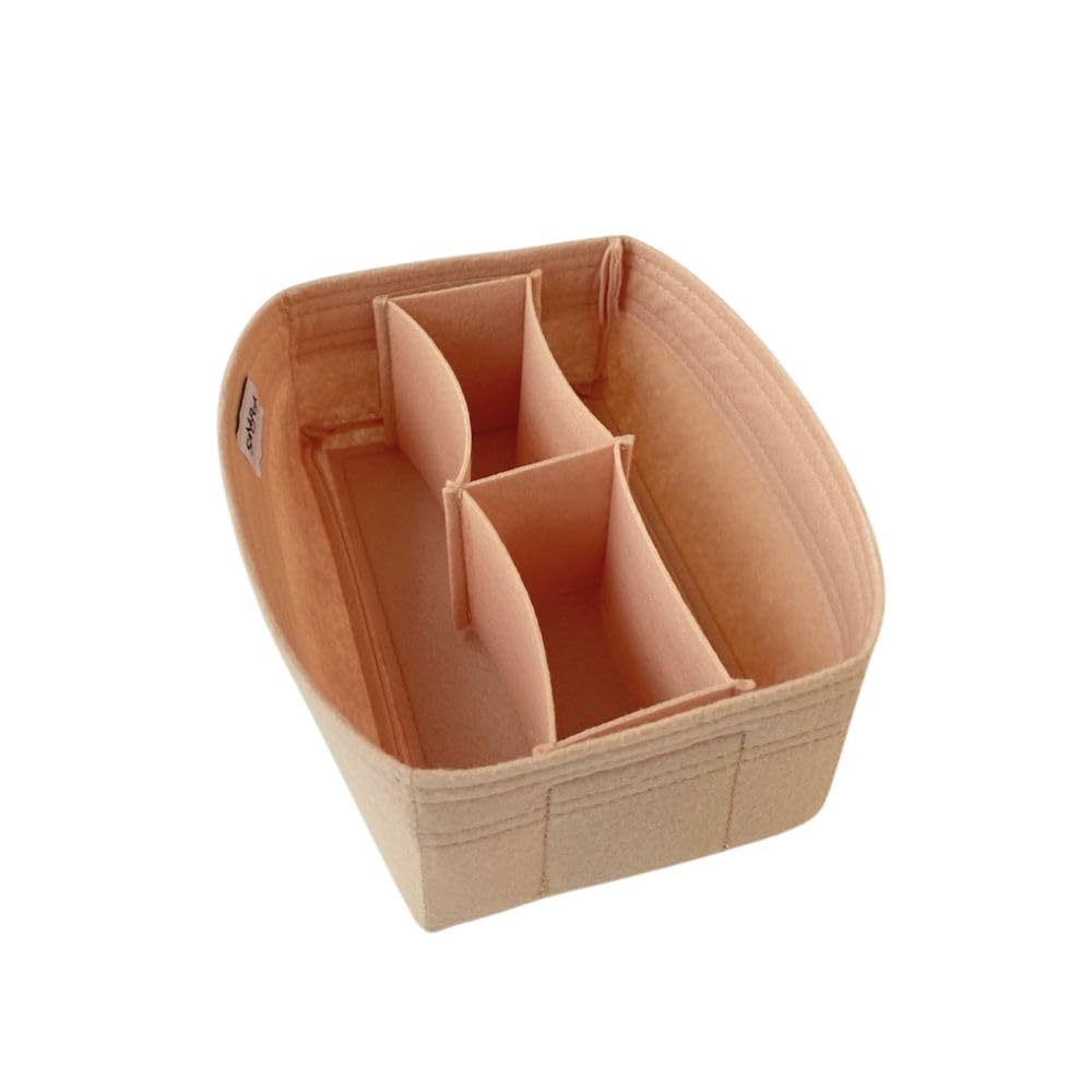 SAMORGA (1-159/ LV-NICE-Mini) LV Nice Mini Bag Organizer Insert Innerbag (1.2mm Leather Beige)