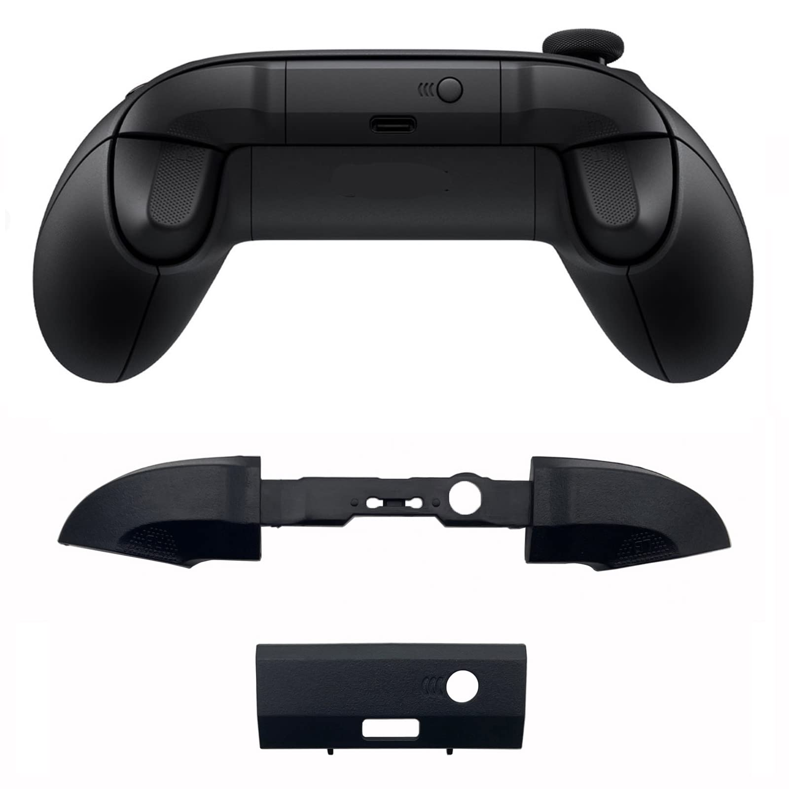 Onyehn 2 Sets LB RB Bumpers Shoulder Trigger Buttons and Top Middle Bracket Replacement w/Screwdriver Tool for Xbox Series S & for Xbox Series X Controller (Black)