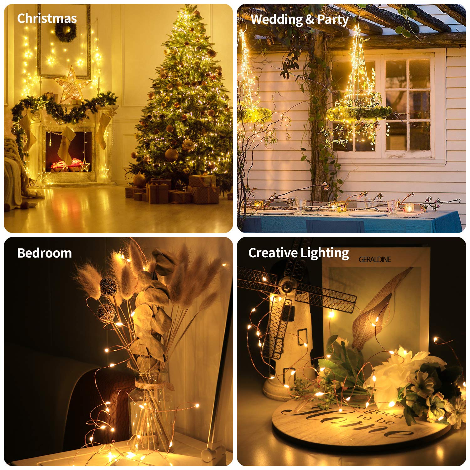 innotree 6 Pack LED Fairy String Lights Battery Operated with Timer, 10Ft 30LEDs Battery Powered Copper Wire Mini Firefly Twinkle Lights for Bedroom, Christmas, Wedding, Party Decoration, Warm White