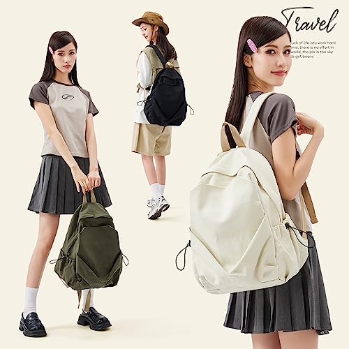 weradar Simple Backpacks For High School,Basic Travel Rucksack Backpack For Women Men,Lightweight Casual Daypack Laptop Bookbag,Aesthetic College Backpack For Teens Girls Boys(Green)