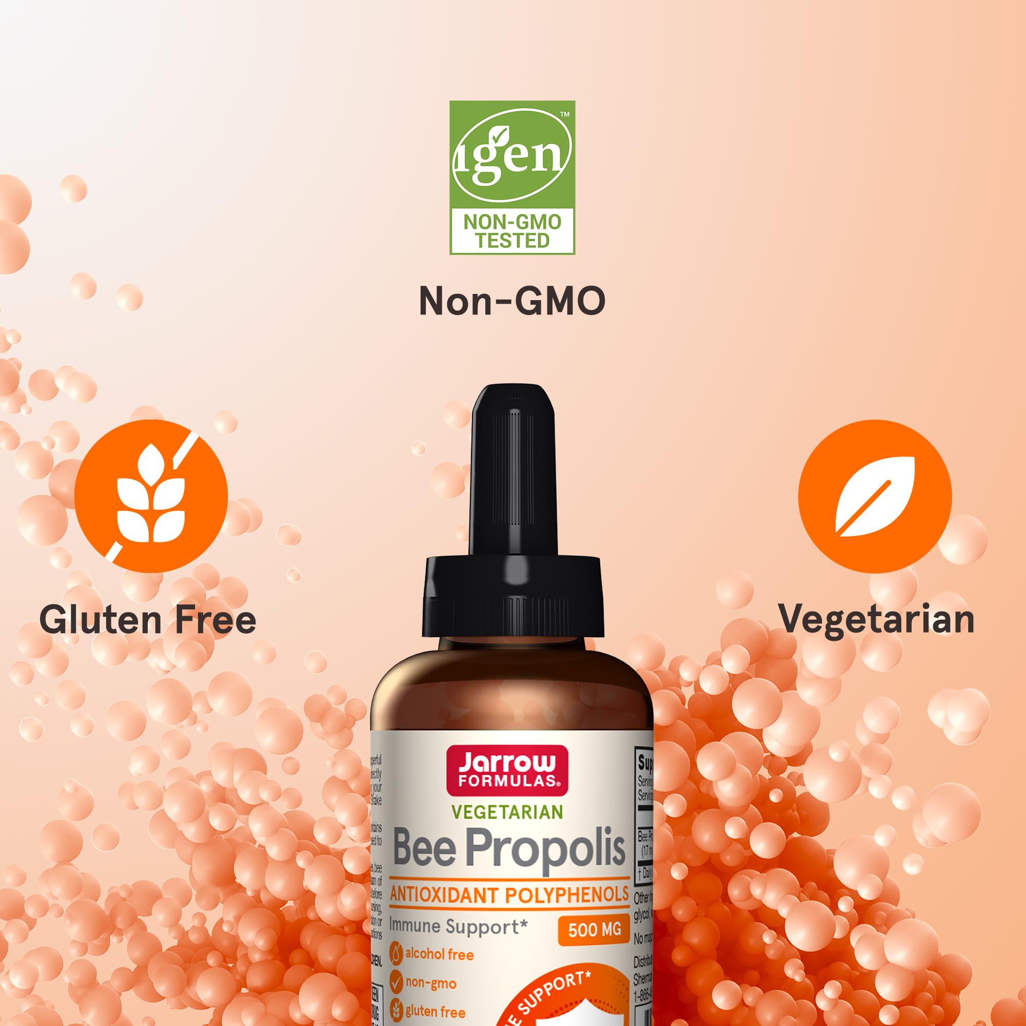 Jarrow Formulas Bee Propolis 500 mg - 1 fl oz - Alcohol-Free Liquid Extract - Immune Support Antioxidant Supplement - Immune Support - Approximately 30 Servings