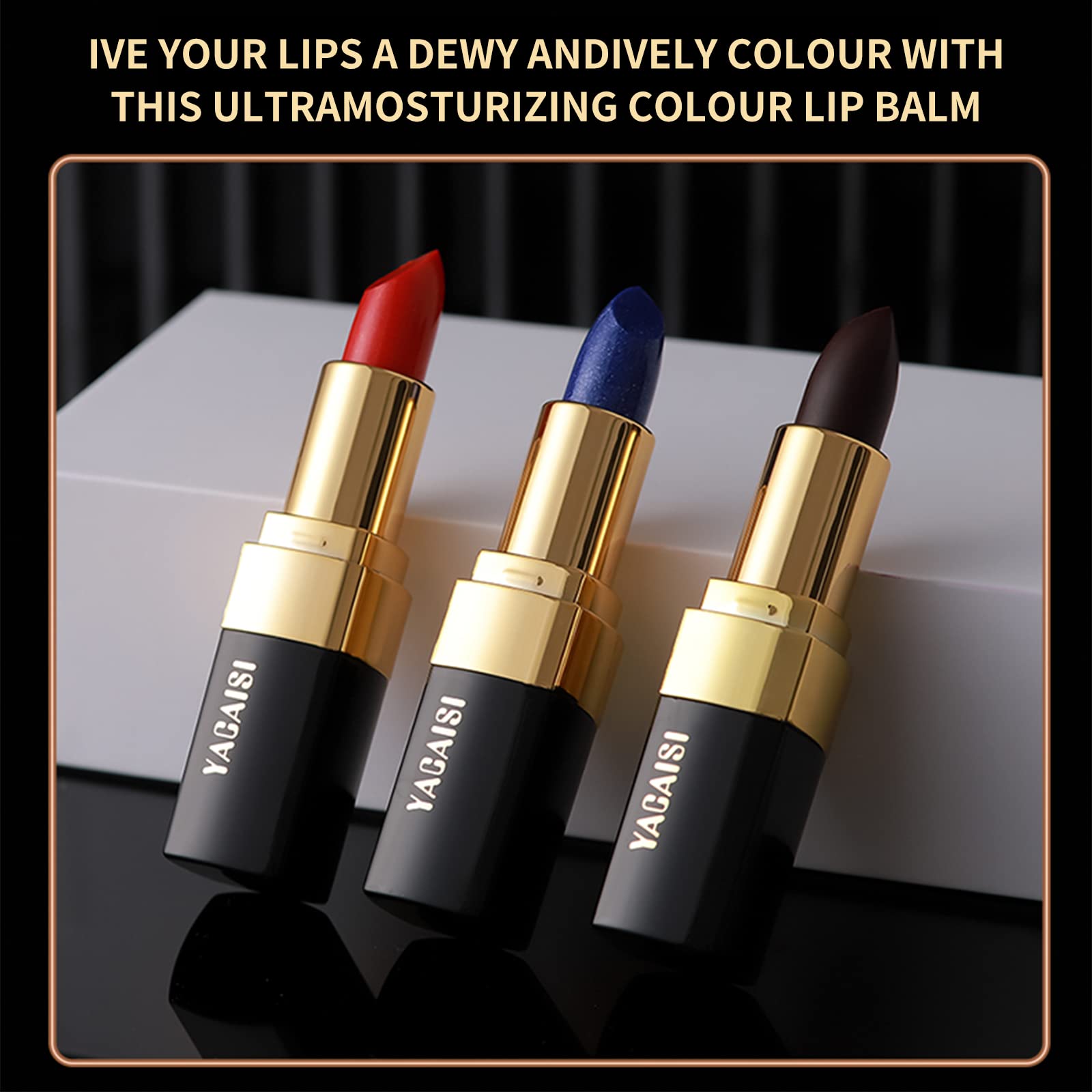 Lip Balm Lipstick, YACAISI Lip Stain Long Lasting Waterproof, Long Lasting Nutritious Lip Balm Lips Moisturizer Lipstick For Women (Black Rose)