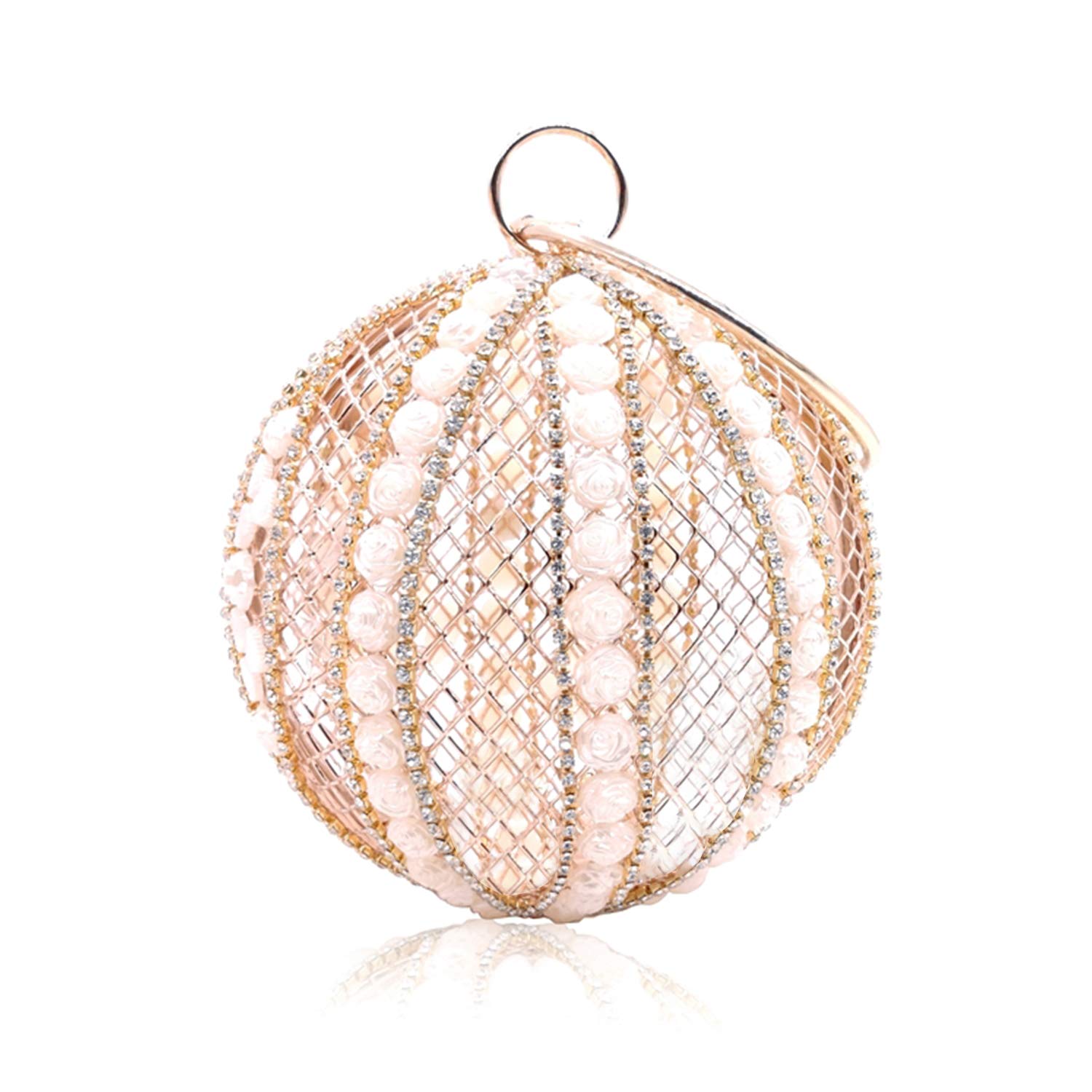 Lanpet Women Round Ball Crystal Evening Clutch Purse Tassel Wedding Party Handbags