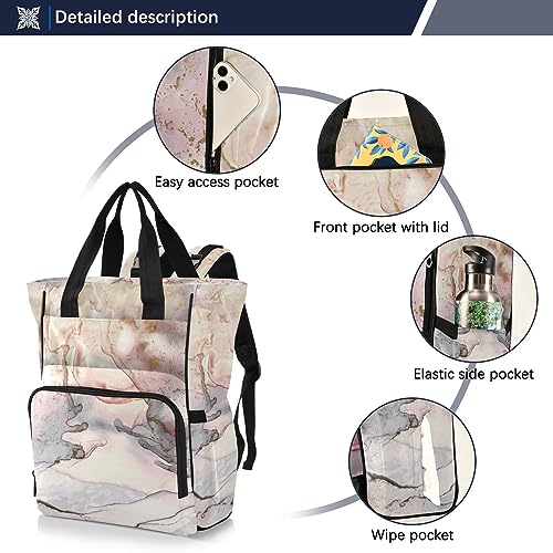 xigua Marble Ink Texture Diaper Bag Backpack Multi Function Baby Changing Bags Waterproof Large Capacity Travel Back Pack for Mom Dad