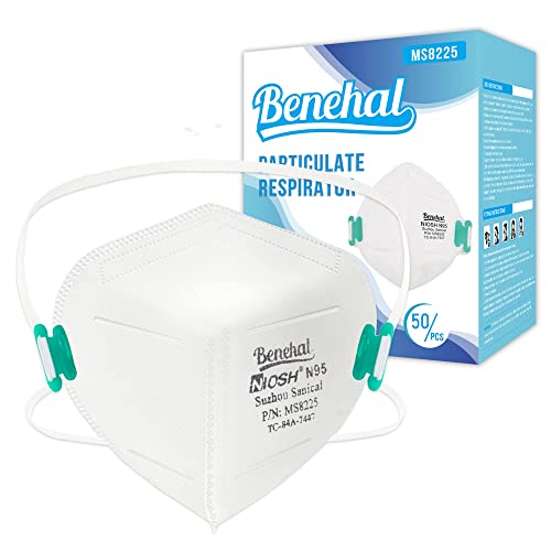 N95 Face Mask,50 Pack NIOSH Certified N95 Disposable Respirator 5-Ply Safety Breathable Face Masks, Filter Efficiency 95%, Adjustable Comfortable Protection,Against PM2.5 Dust for Adult, Men, Women