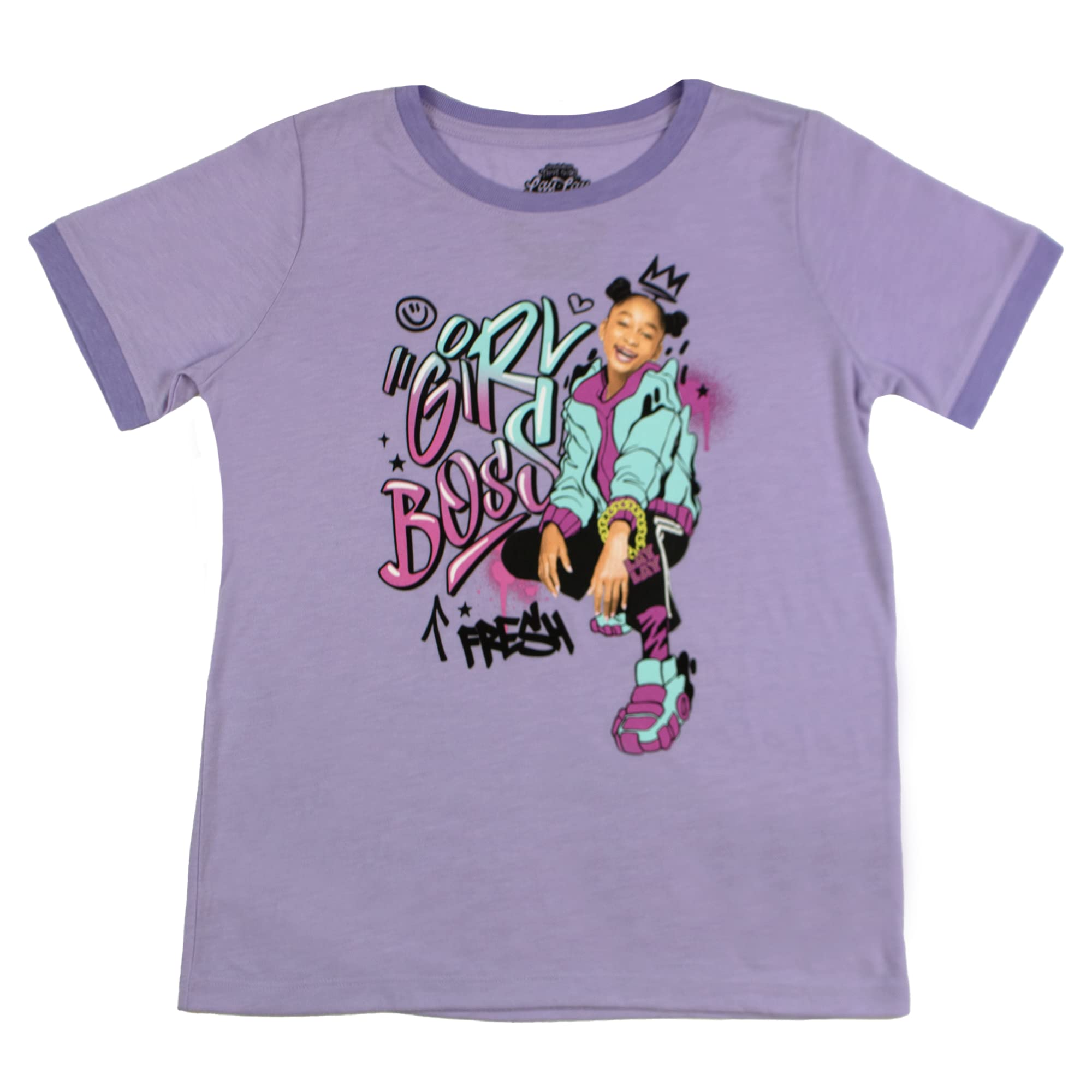 Nickelodeon That Girl Lay Lay Hoodie and T-Shirt Combo 2-Pack for Girls, Girls Hooded Sweatshirt and Tee Bundle Set (Tye Dye/Purple, Size 6/6X)