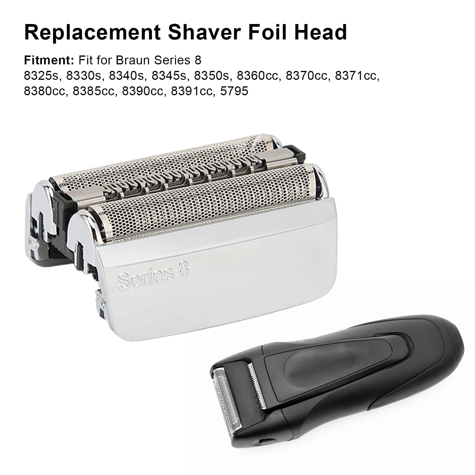 Shaver Replacement Part, Electric Shaver Replacement Head for Braun Series 8 8325s 8330s, Replacement Cutter Head Accessory