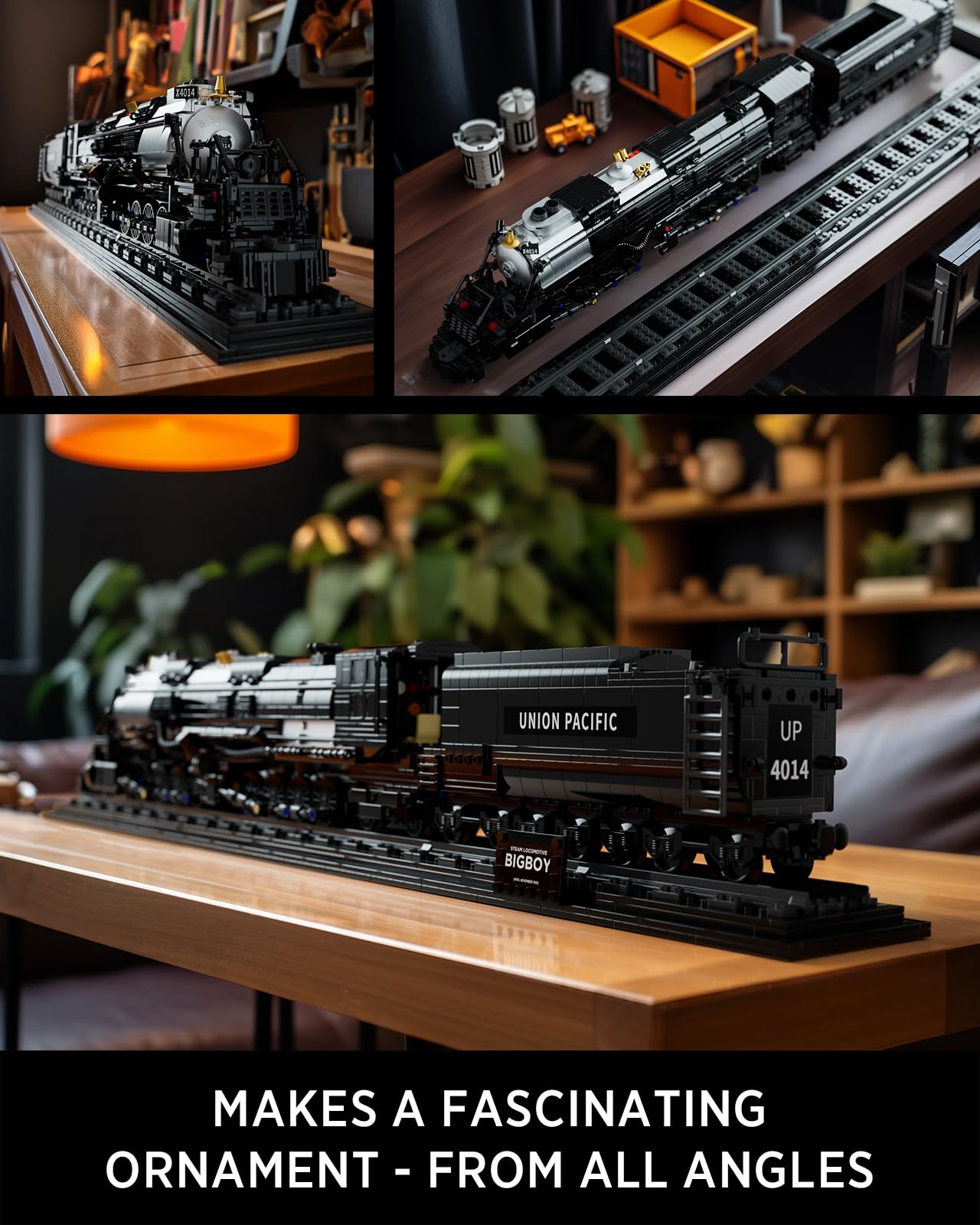 Nifeliz Badboy Steam Train Building Kit, Collectible Steam Locomotive Display Set, Large Train Set with Train Tracks, Top Present for Train Lovers (1608 PCS)