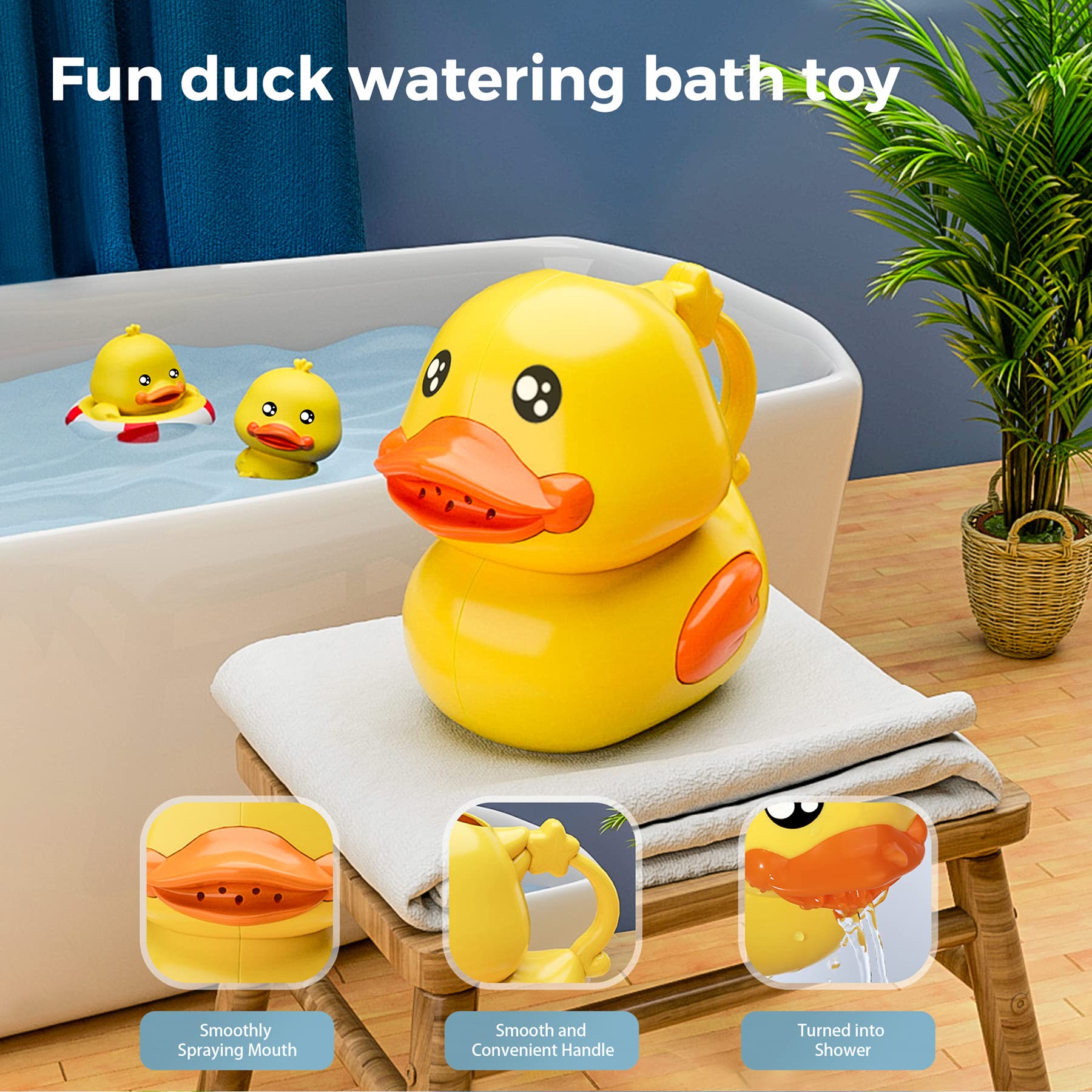 OR OR TU Baby Bath Toys,Rubber Duck Bath Toys, Bath Toys for Toddlers Age 2 3 4 5 Year Old,9 Piece Set