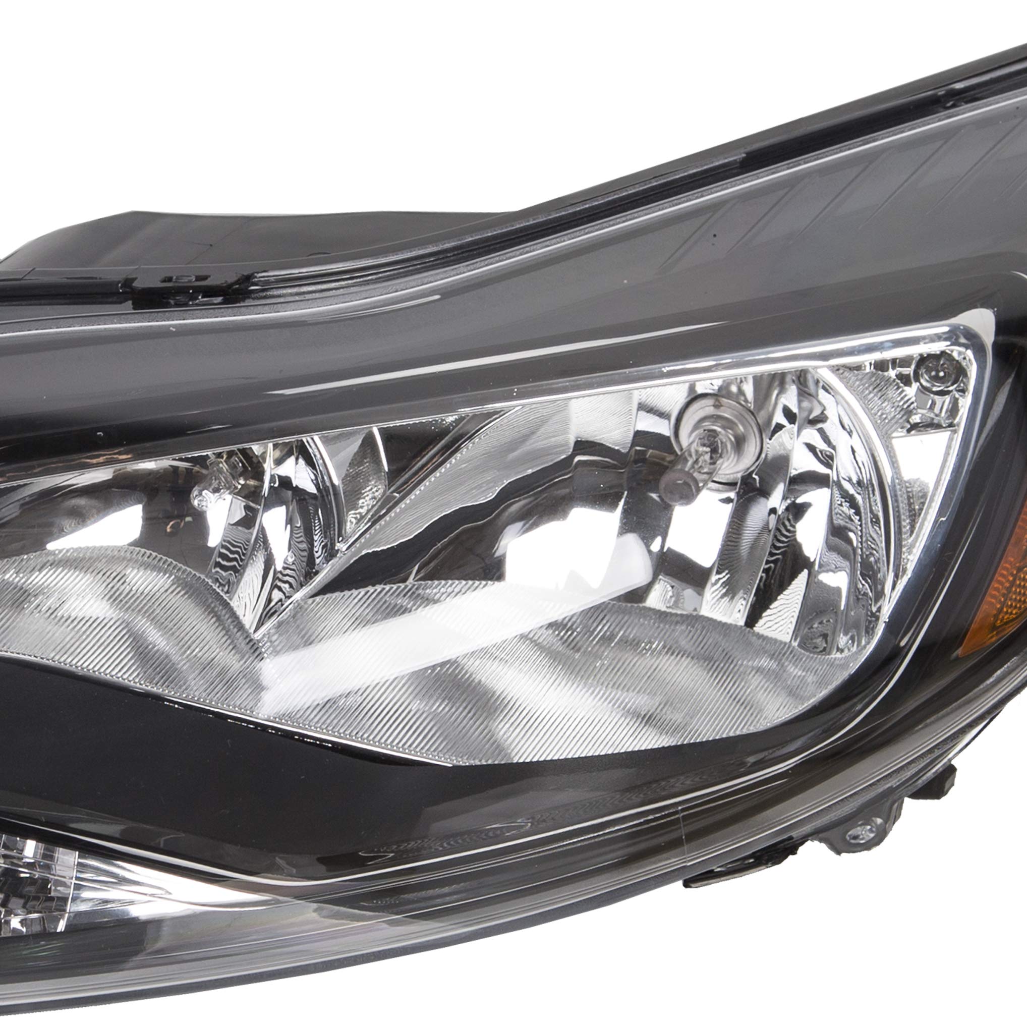 JMTAAT New Pair Amber Headlights Compatible with 2012-2014 Ford Focus Driver Left+Passenger Right Headlamps w/Bulbs Replacement For FO2503299 FO2503298