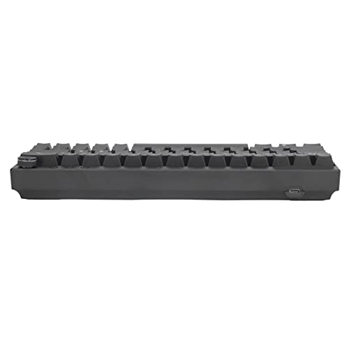 VINGVO Black Mechanical Keyboard, Type C Wired N Key Rollover RGB Mechanical Keyboard RGB Backlight with Knob for Gaming (Blue Switch)