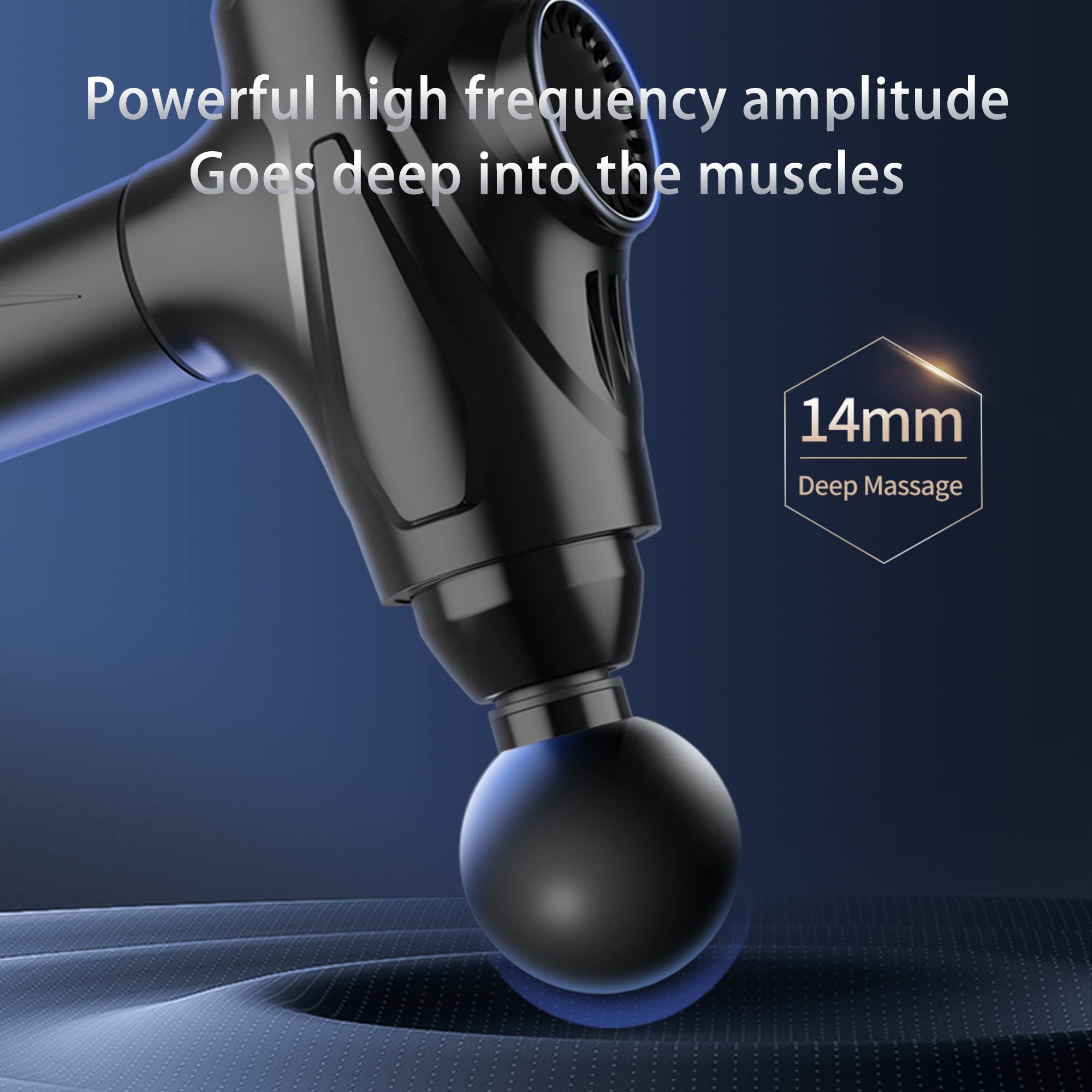 mloertoy Percussion Massage Gun - Muscle Massage Gun Attached 13 Massage Heads, Portable Ultra Deep Tissue Massager (Black)