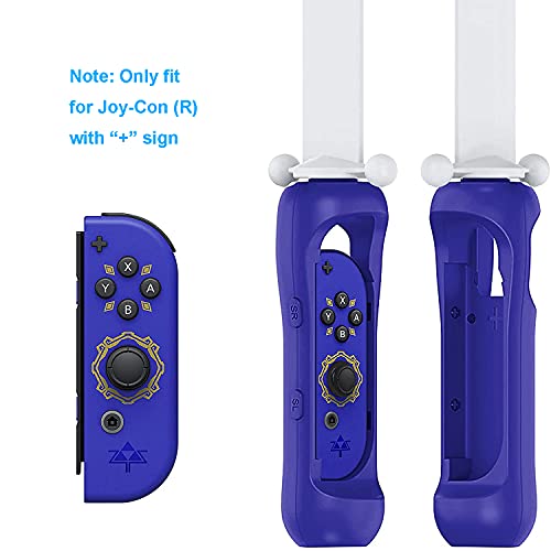 Lighted Game Sword, Compatible with Nintendo Switch Game The Legend of Zelda Skyward Sword HD, Switch Led Sword for Nintendo Switch JoyCon (R), Accessories Controller Handle Grip with Hand Strap, Navy