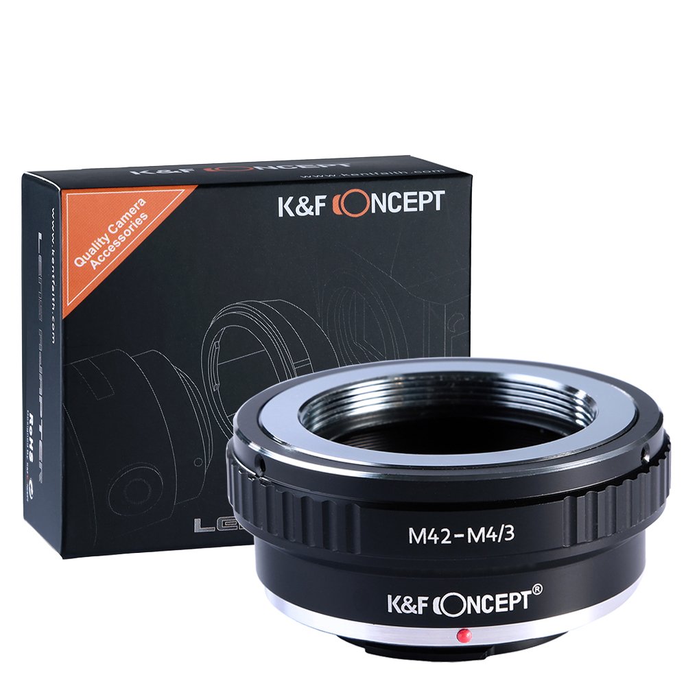 K&F Concept Lens Adapter + Lens Cleaning Cloth - fits Micro 4/3 Mount Cameras for M42 Mount Lenses