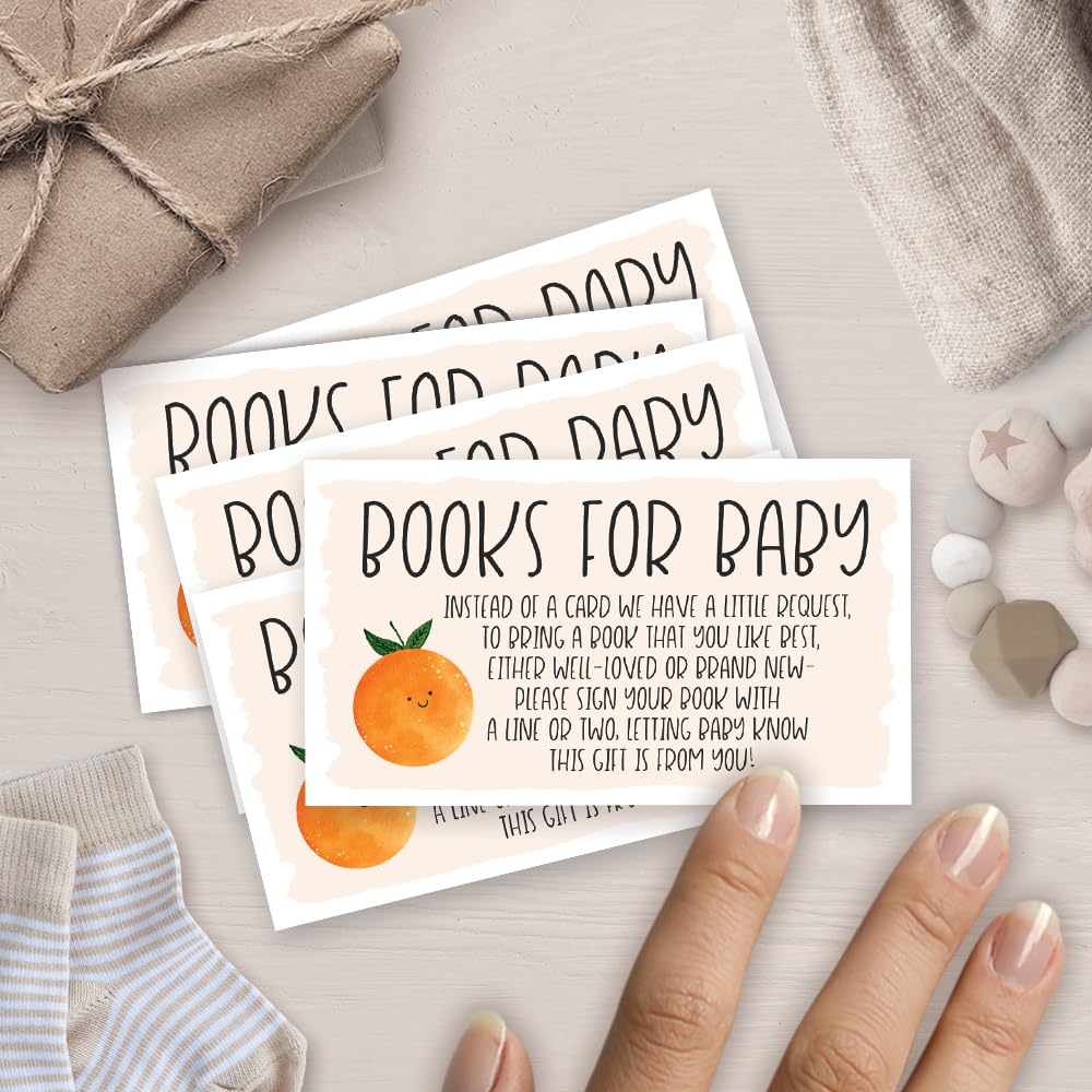 m&h invites 50 Little Cutie Books for Baby Shower Request Cards - Invitation Inserts - Gender Neutral or Girl Baby Shower