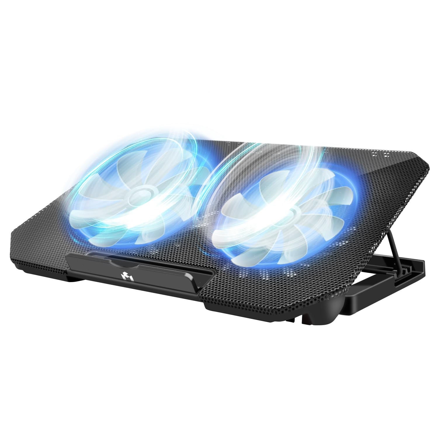 Laptop Cooling Pad, Cooler Pad Chill Mat 2 Quiet Fans LED Lights and 2 USB Ports 5 Height & with Adjustable Speed Mounts Metal Mesh Design, for 9"-17" Laptops(Black)