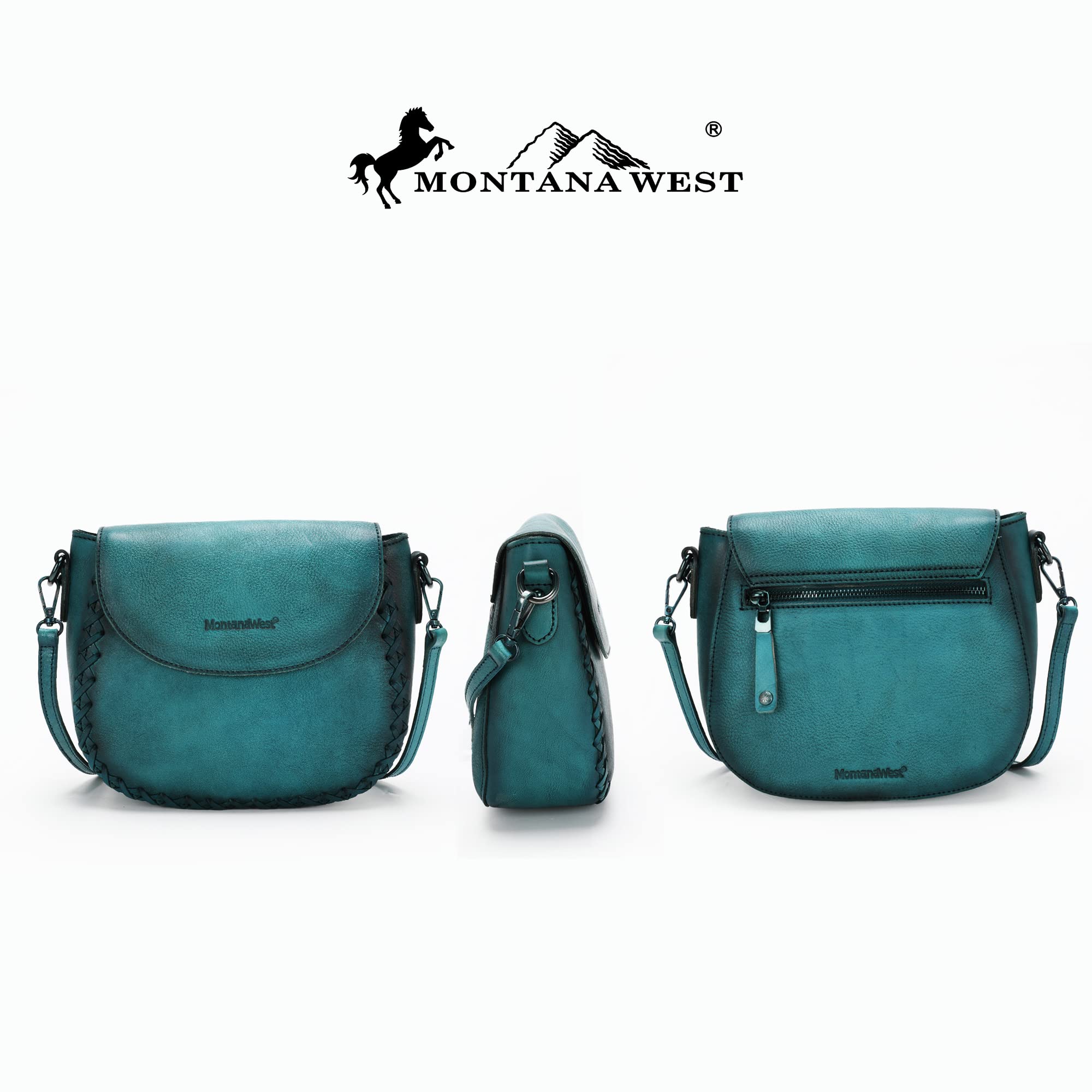 Montana West Genuine Leather Crossbody Bag for Women Mini Tooled Collection Cellphone Purses Shoulder Bag MWG03-9065TQ