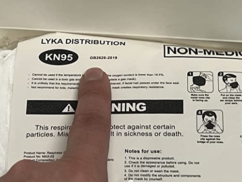 Lyka Distribution KN95 Face Masks - 50 Pack - 5 Layer Protection Breathable Face Mask - Filtration>95% with Comfortable Elastic Ear Loop | Non-Woven Polypropylene Fabric
